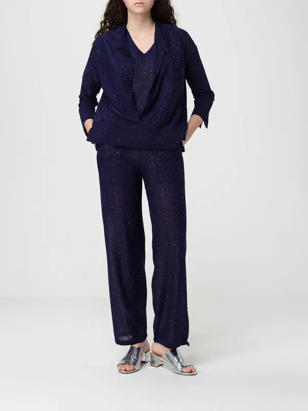 KANGRA Viscose Blend V-neck Top With Sequins