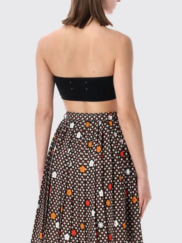 MAISON MARGIELA Off-the-shoulder Cropped Jersey Top - Black