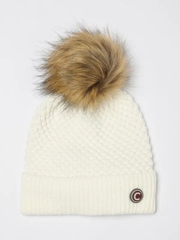 COLMAR Ribbed Beanie With Faux Fur Pom