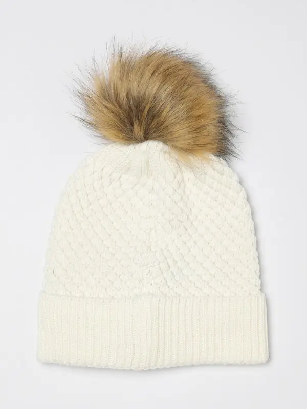 COLMAR Ribbed Beanie With Faux Fur Pom