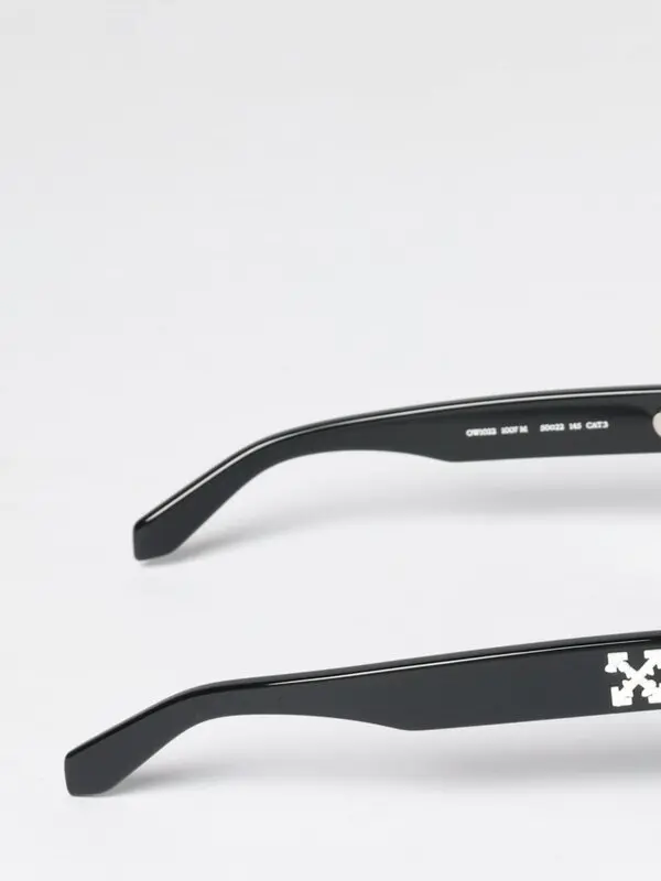 Off-White Virgil Rectangular Acetate Sunglasses With Arrow Logo - Black 1
