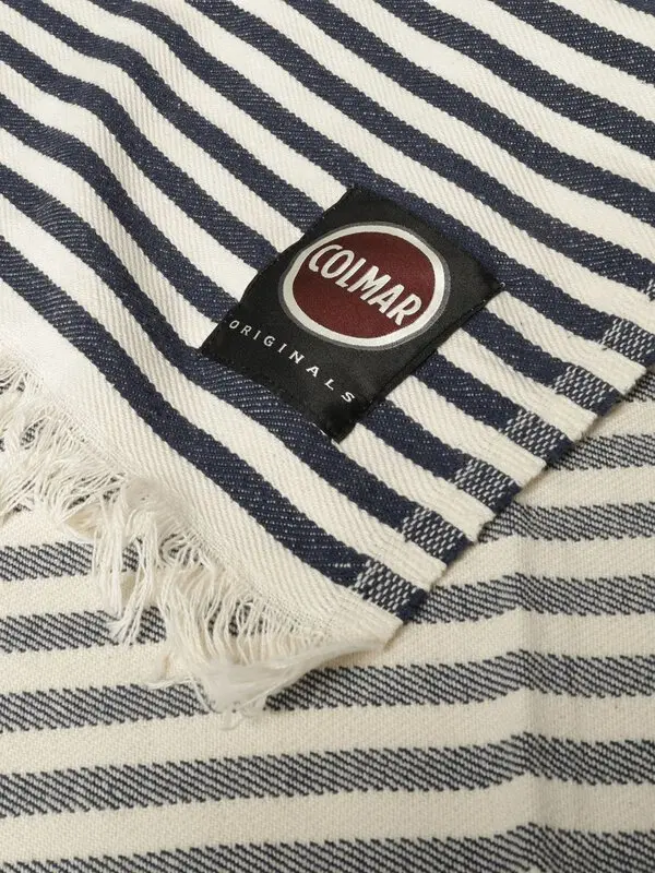 COLMAR Cotton Beach Towel With Stripe Pattern And Fringed Hem