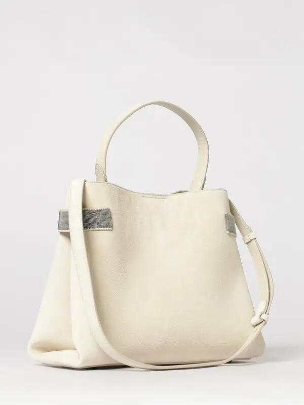 Brunello Cucinelli Suede Handbag With Monile Detail