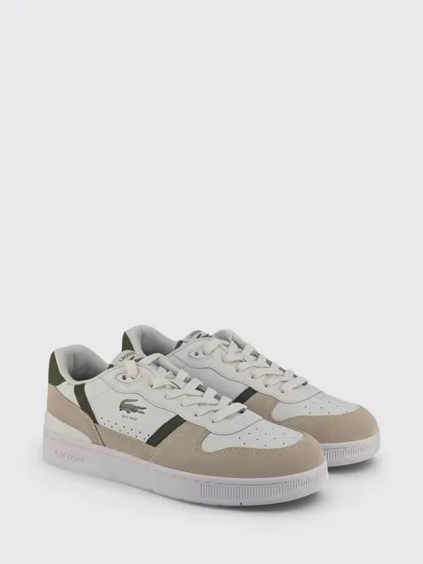 Lacoste T-clip Set Bi-leather And Suede Sneakers With Logo