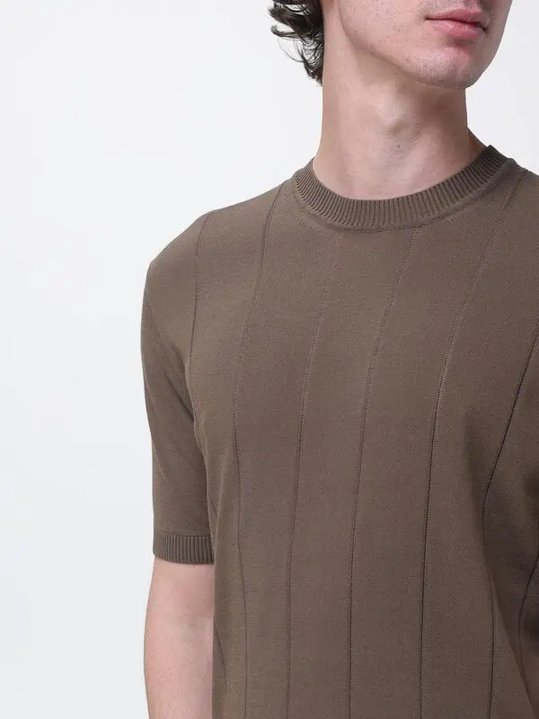 KANGRA Cotton Crew Neck Pullover - Coffee
