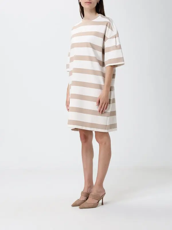 Max Mara Mela Striped Viscose Blend T-shirt Mini Dress