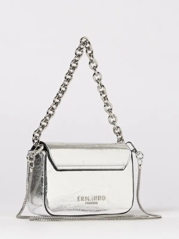 ERMANNO FIRENZE Laminated Leather Bag - Silver