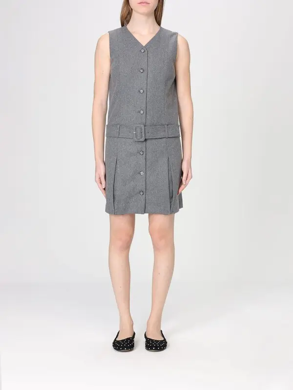 A.p.c. Sleeveless Button-up Belted Dress