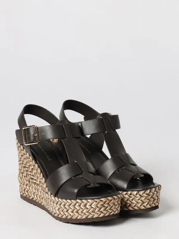 PALOMA BARCELO Nappa Wedge Sandals - Brown