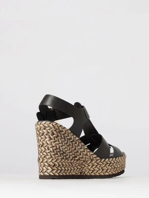 PALOMA BARCELO Nappa Wedge Sandals - Brown