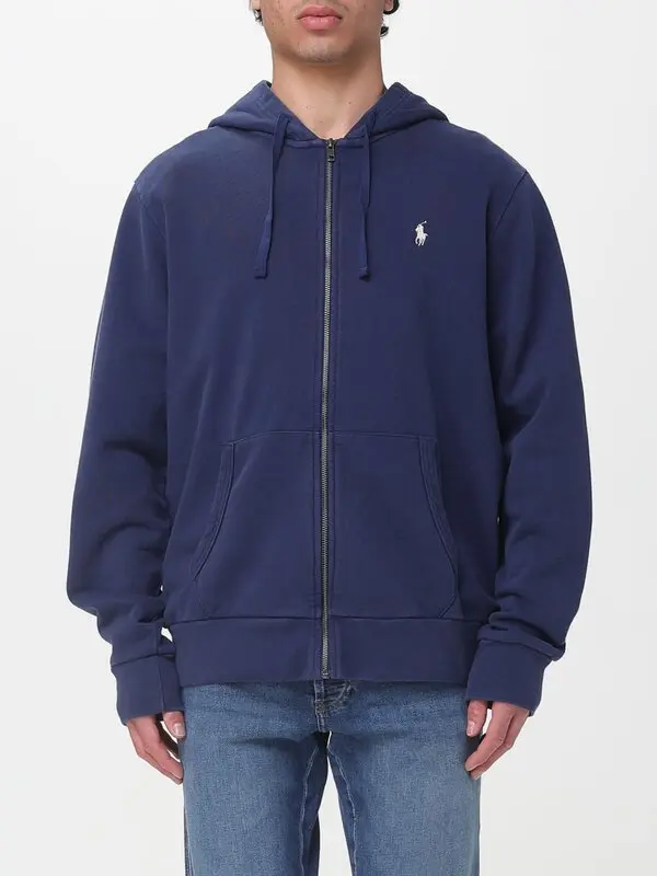 Polo Ralph Lauren Zip-up Hoodie With Embroidered Logo - Blue
