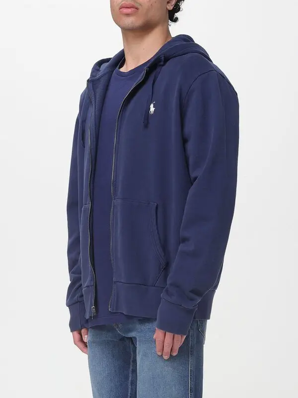 Polo Ralph Lauren Zip-up Hoodie With Embroidered Logo - Blue