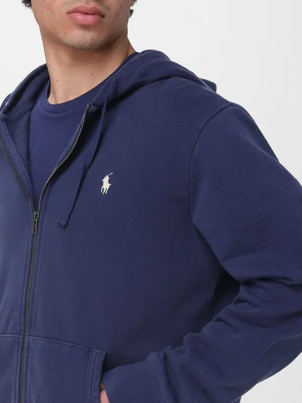 Polo Ralph Lauren Zip-up Hoodie With Embroidered Logo - Blue