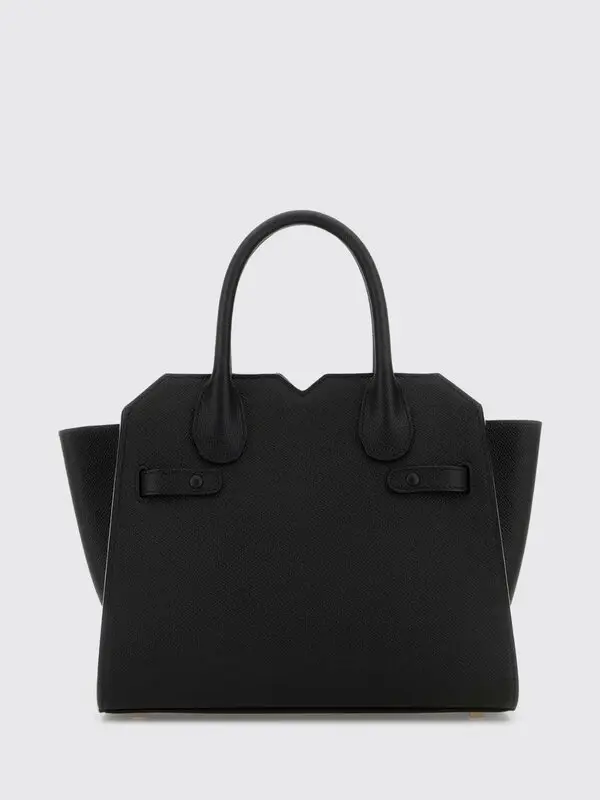 VALEXTRA Grained Leather Milano Bag - Black