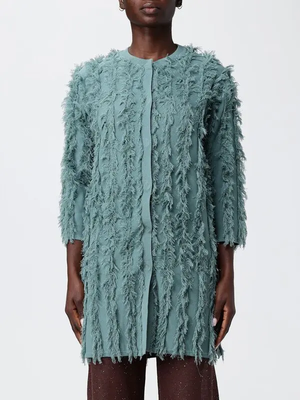 KANGRA Cotton Cardigan With Fringe Embellishments