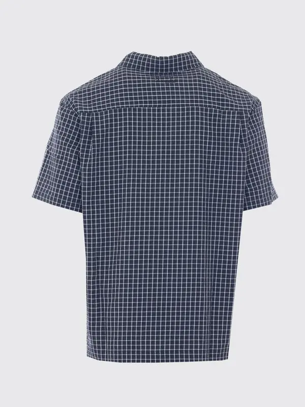 DUNST Check Pattern Cotton-blend Shirt With Patch Pocket And Dropped Shoulders