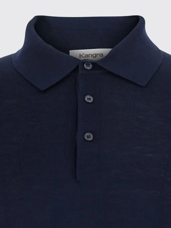 KANGRA Cotton And Silk Polo Shirt - Blue