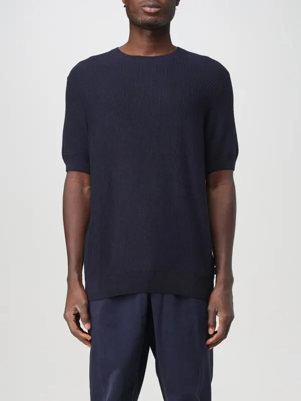 BOSS Short Sleeve Knit Jumper - Blue