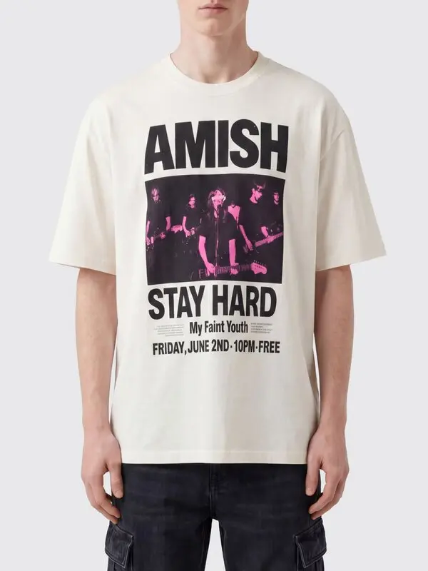 AMISH SUPPLIES Graphic Logo Print Cotton T-shirt With Dropped Shoulders