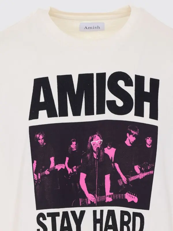 AMISH SUPPLIES Graphic Logo Print Cotton T-shirt With Dropped Shoulders