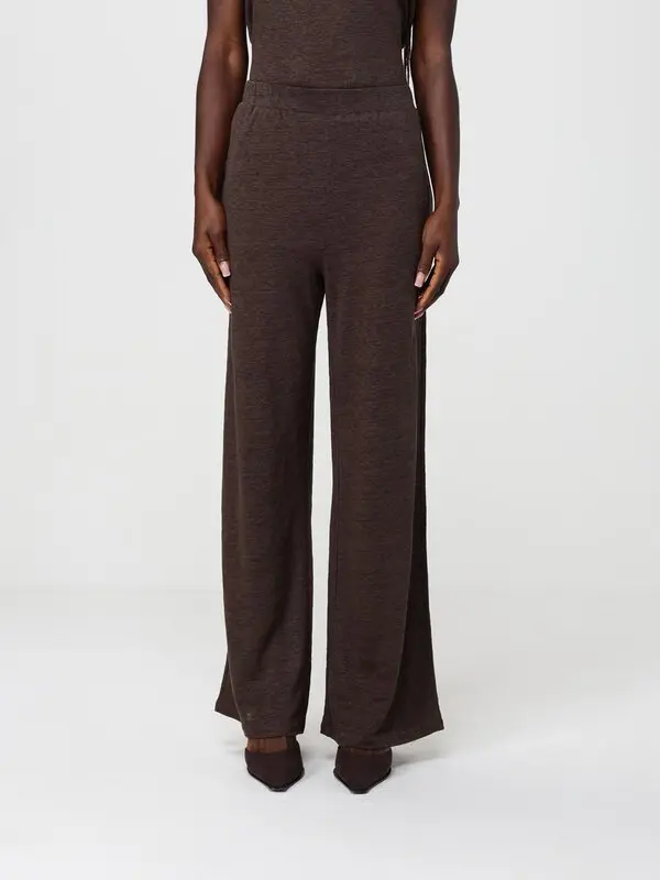 KANGRA Linen Wide Leg Trousers - Coffee