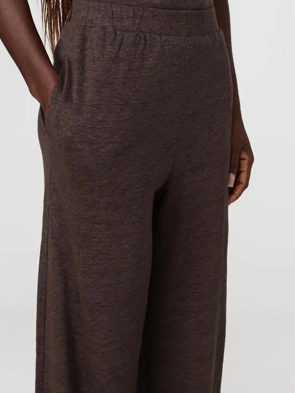 KANGRA Linen Wide Leg Trousers - Coffee