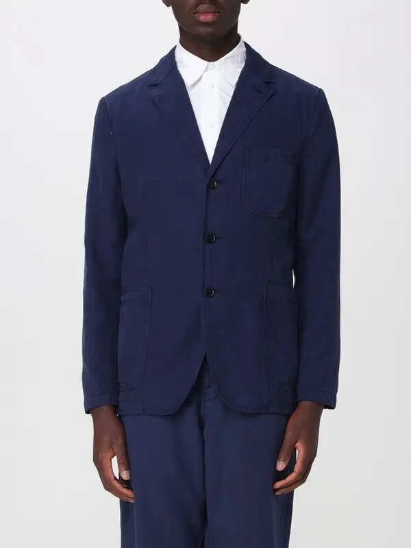Aspesi Single-breasted Cotton Blazer With Lapel Collar And Patch Pockets