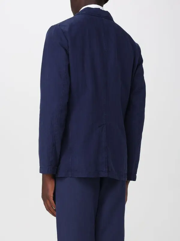 Aspesi Single-breasted Cotton Blazer With Lapel Collar And Patch Pockets