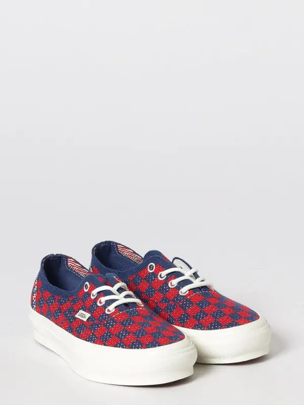 VANS Authentic Premium Check Knit Sneakers - Red