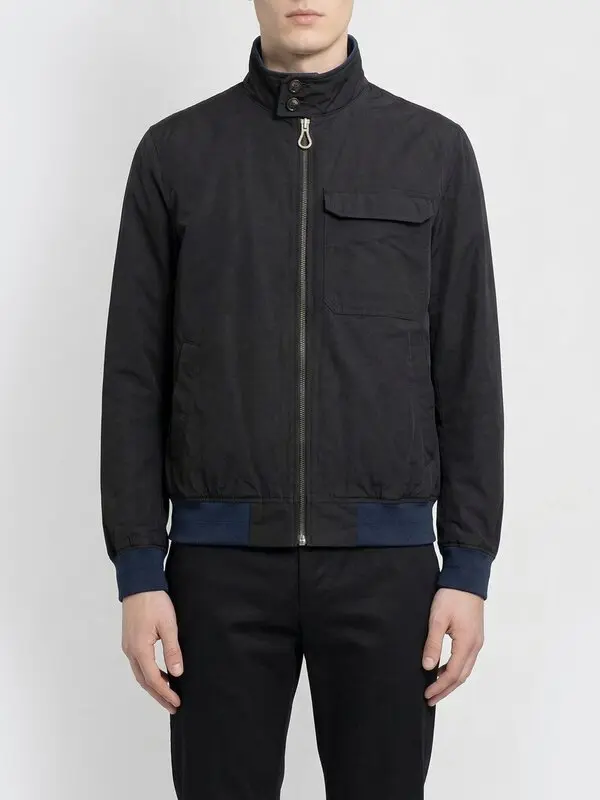 PALTO' Cotton Blend Bomber Jacket - Navy