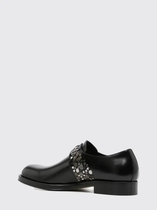 Dries Van Noten Studded Brushed Leather Monk Strap Shoes
