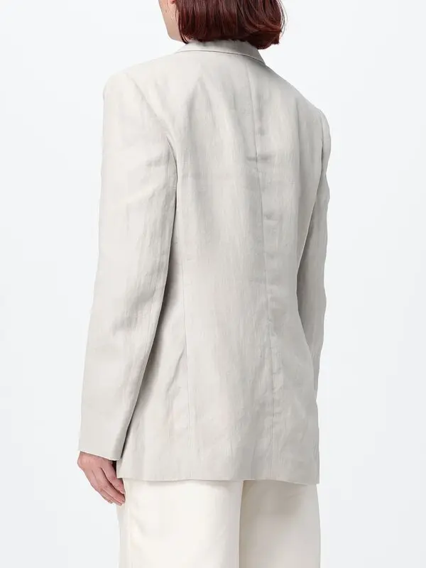 Giorgio Armani Single-breasted Cropped Linen Blazer With One-button Closure