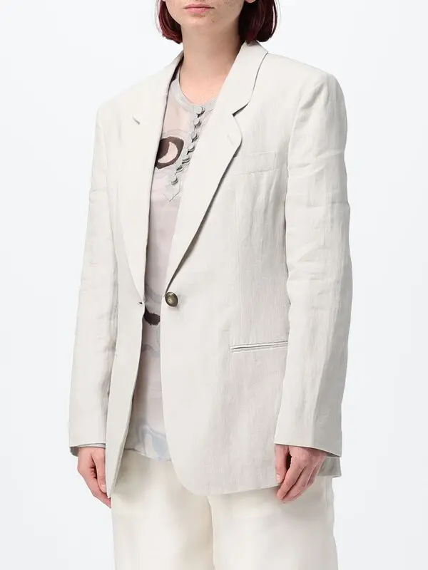 Giorgio Armani Single-breasted Cropped Linen Blazer With One-button Closure
