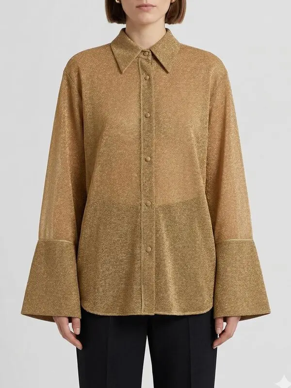 Oseree Lurex Shirt - Gold