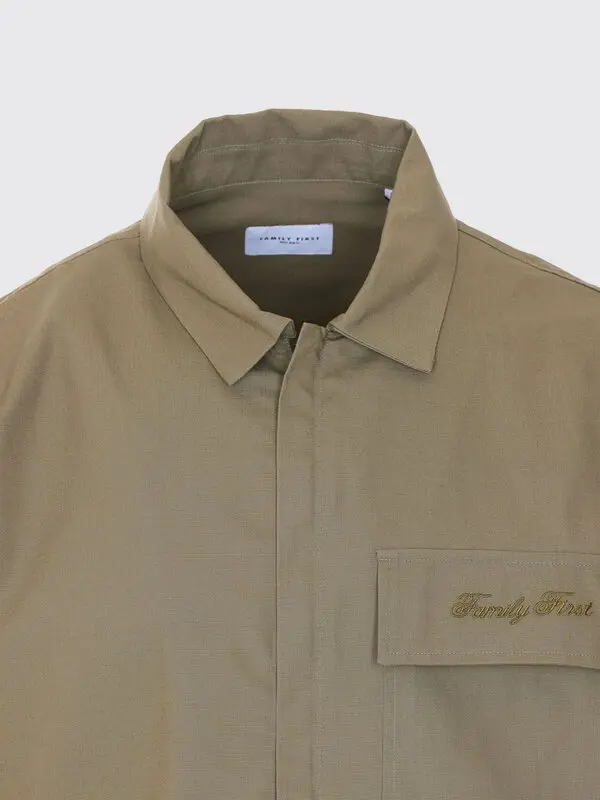 FAMILY FIRST Cotton Shirt Jacket With Concealed Closure