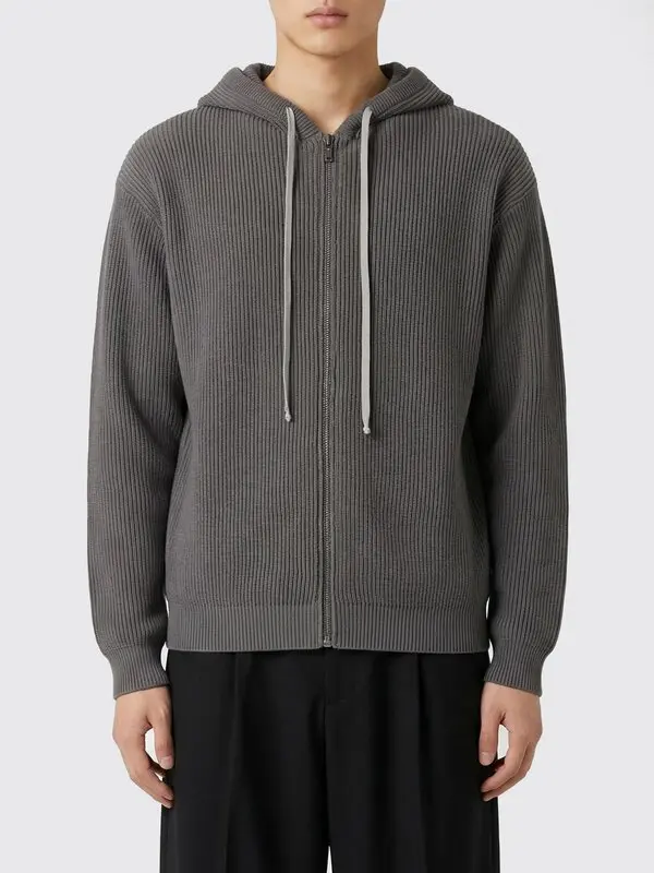 Rick Owens Hooded Cardigan In Virgin Wool - Grey