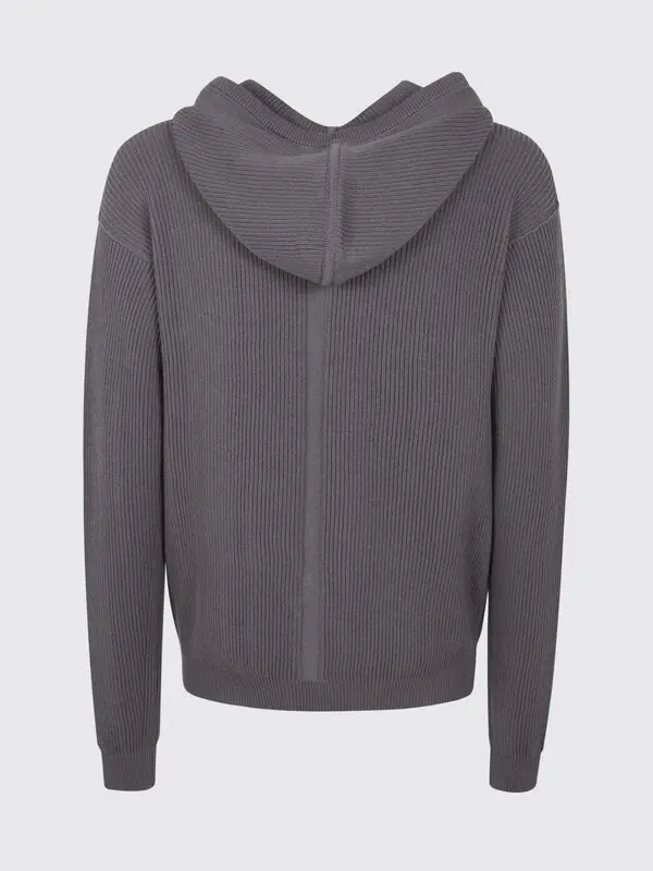 Rick Owens Hooded Cardigan In Virgin Wool - Grey