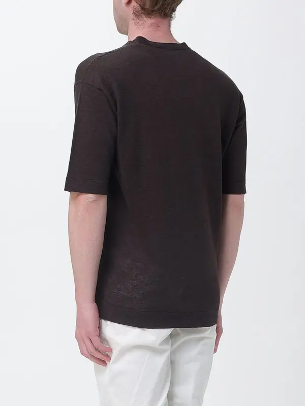 KANGRA Linen Crew Neck Knitwear - Ebony