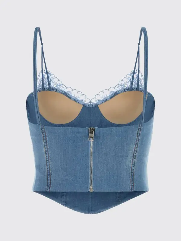 Ermanno Scervino Cotton Denim Bustier Top