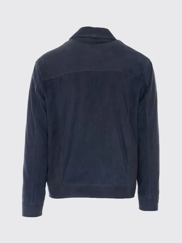 ARMA Suede Leather Shirt Jacket With Two-way Zip Closure