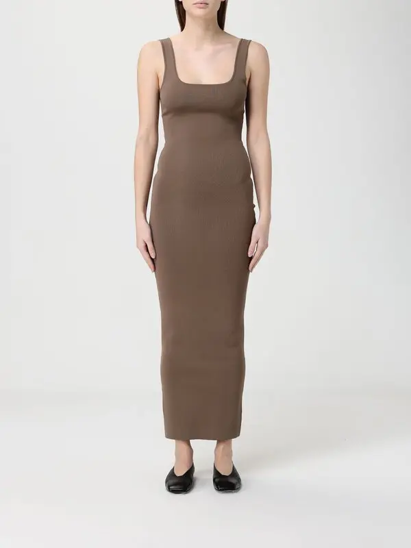 ENTIRE STUDIOS Viscose Midi Sheath Dress - Brown