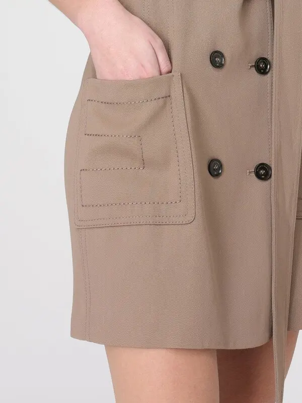 Elisabetta Franchi Sleeveless Double-breasted Mini Dress - Beige