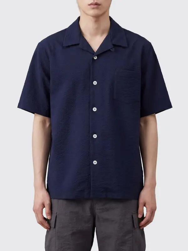 Howlin' Stretch-cotton Bowling Shirt With Cuban Collar And Short Sleeves