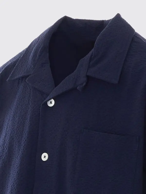 Howlin' Stretch-cotton Bowling Shirt With Cuban Collar And Short Sleeves
