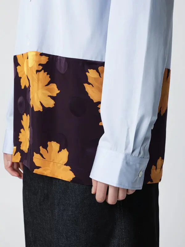 Dries Van Noten Patchwork Cotton Blend Shirt