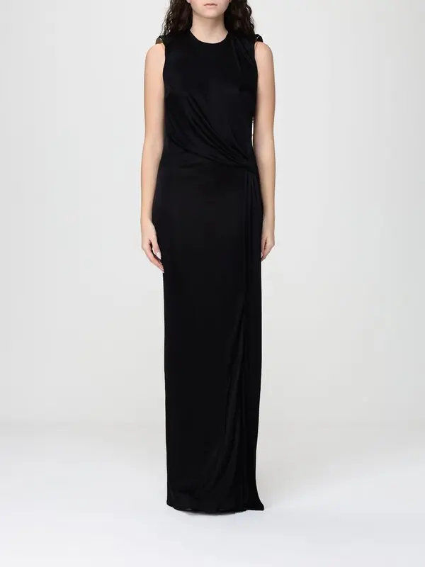 Elisabetta Franchi Sleeveless Maxi Dress With Draped Detail - Black