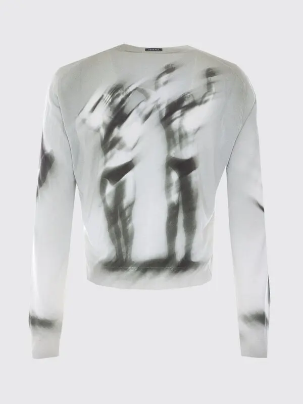 Versace Abstract Pattern Silk V-neck Cardigan