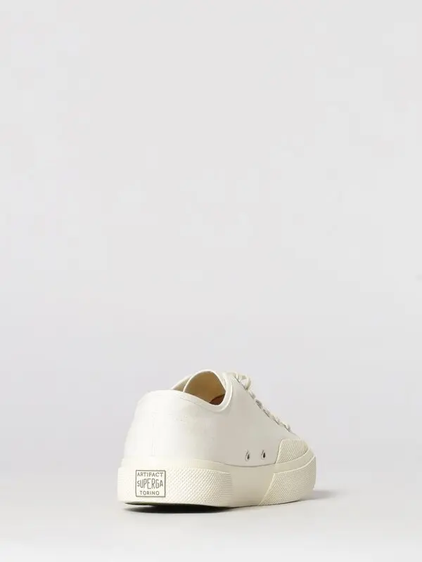 Superga 2432 Works Cotton Canvas Lace-up Sneakers With Rubber Cap Toe - White