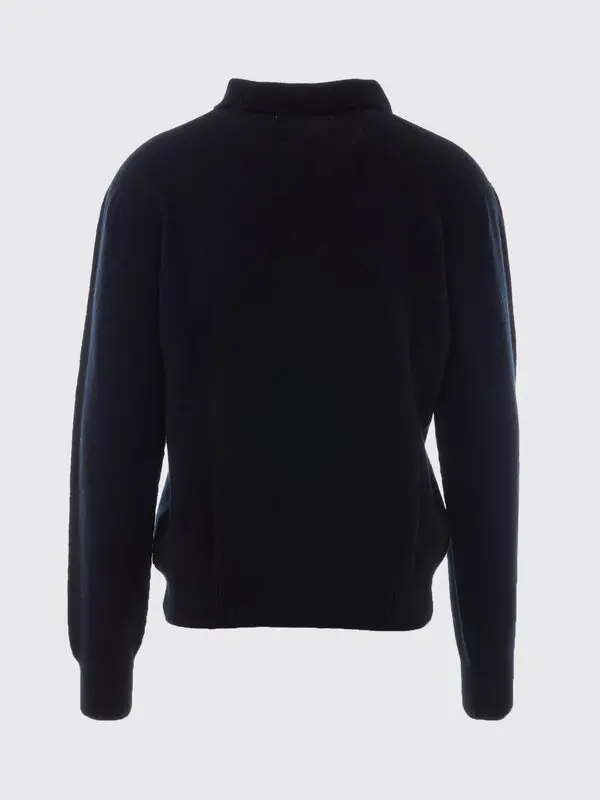 Howlin' Pure Wool Zip-up Polo Cardigan - Black