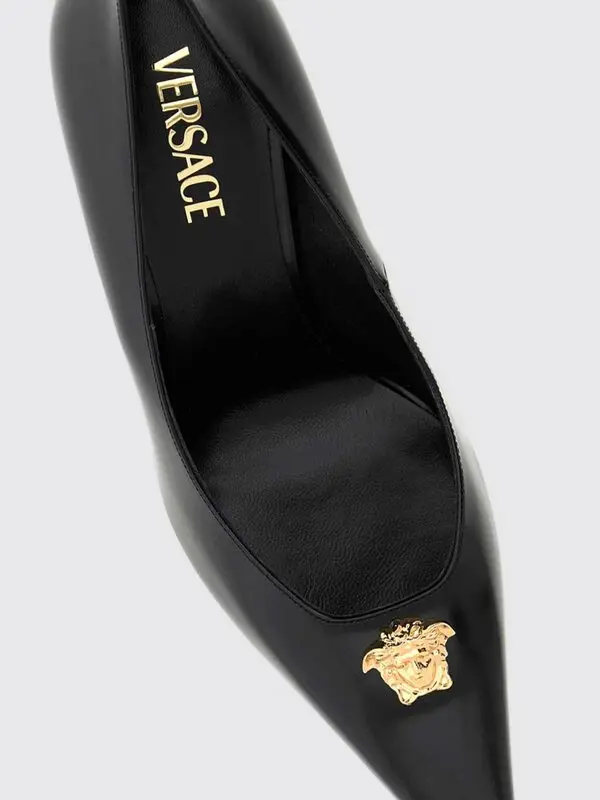 Versace La Medusa High-heel Leather Pumps